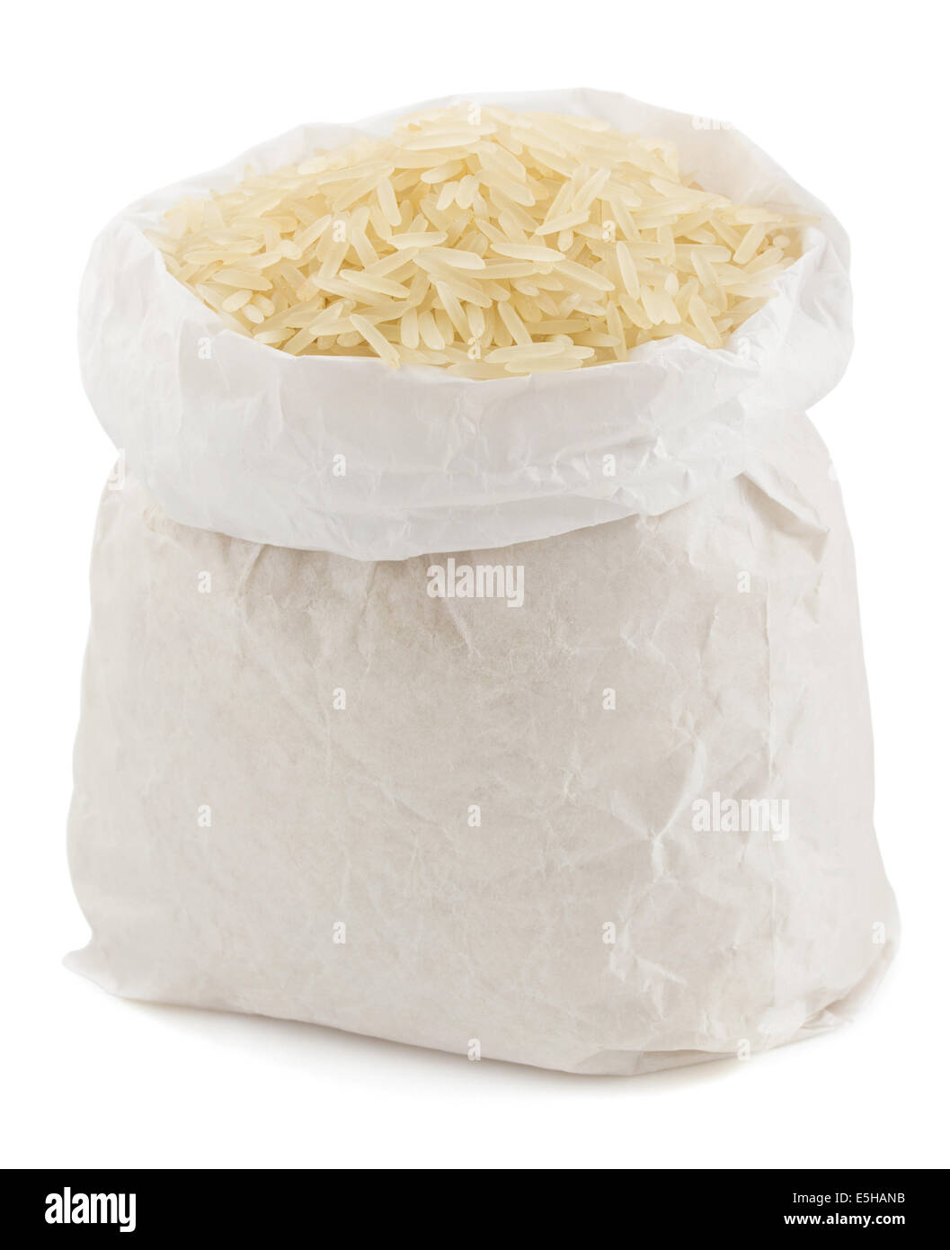 rice in paper bag isolated on white background Stock Photo - Alamy