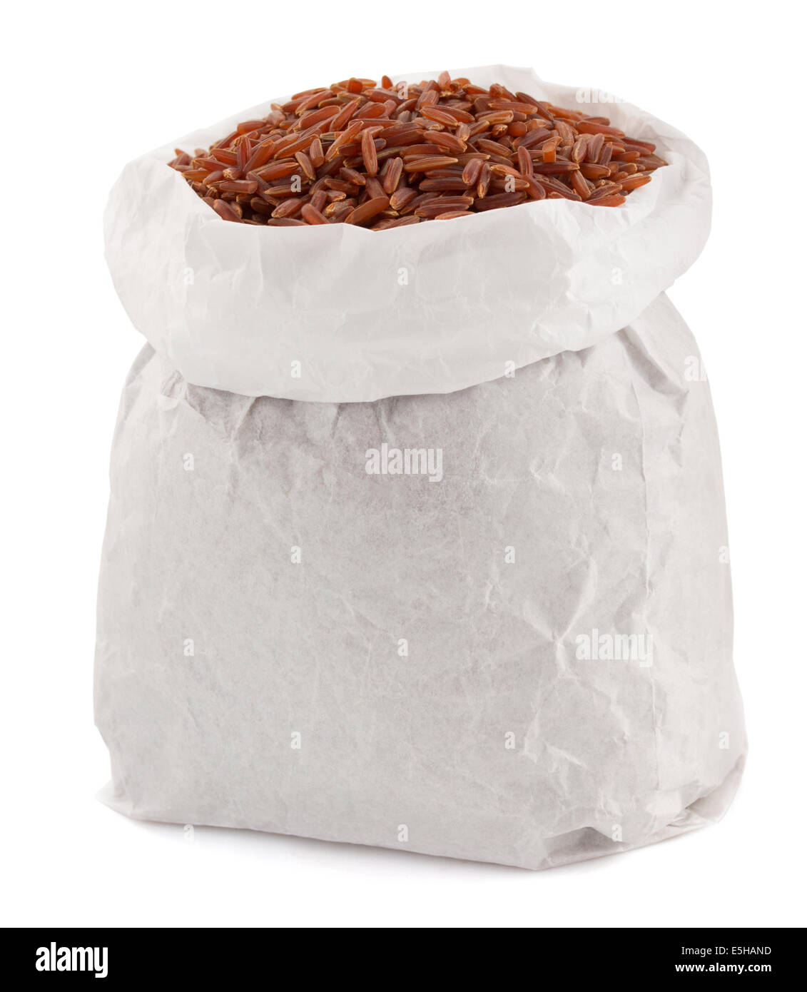 rice in paper bag isolated on white background Stock Photo - Alamy