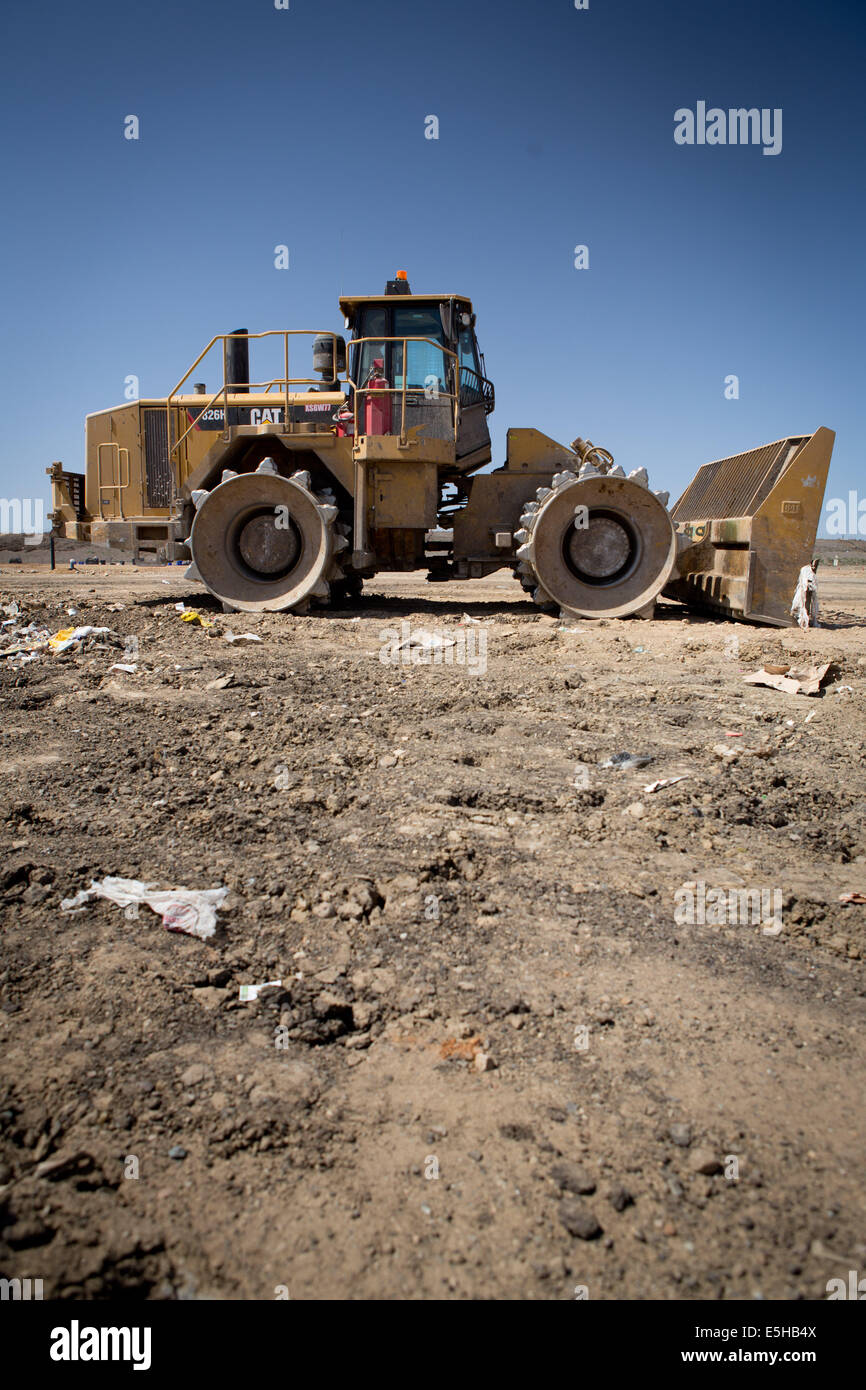 A Caterpillar 826H Landfill Compactor at a landfill. Almost 910,000 ...