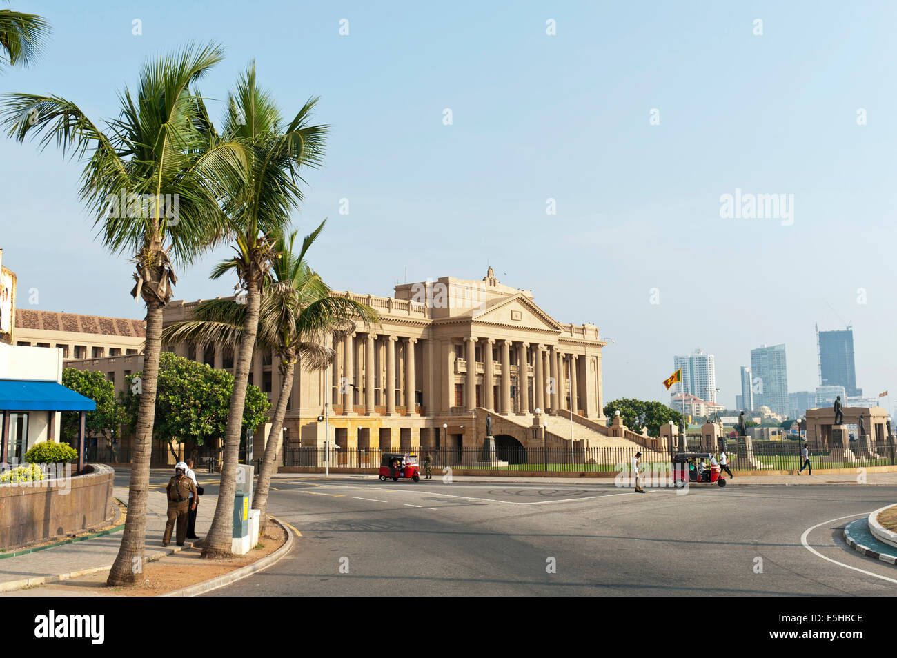 Old Parliament, neoclassical architecture under palm trees, Colombo ...