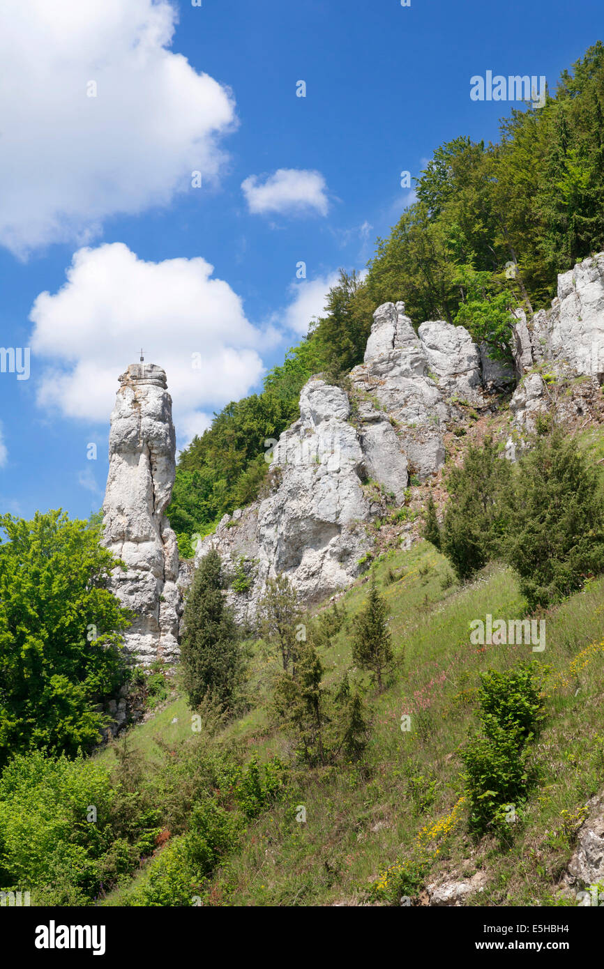 Spitzer Stein natural monument, Lauter Valley, Bichishausen, Münsingen ...