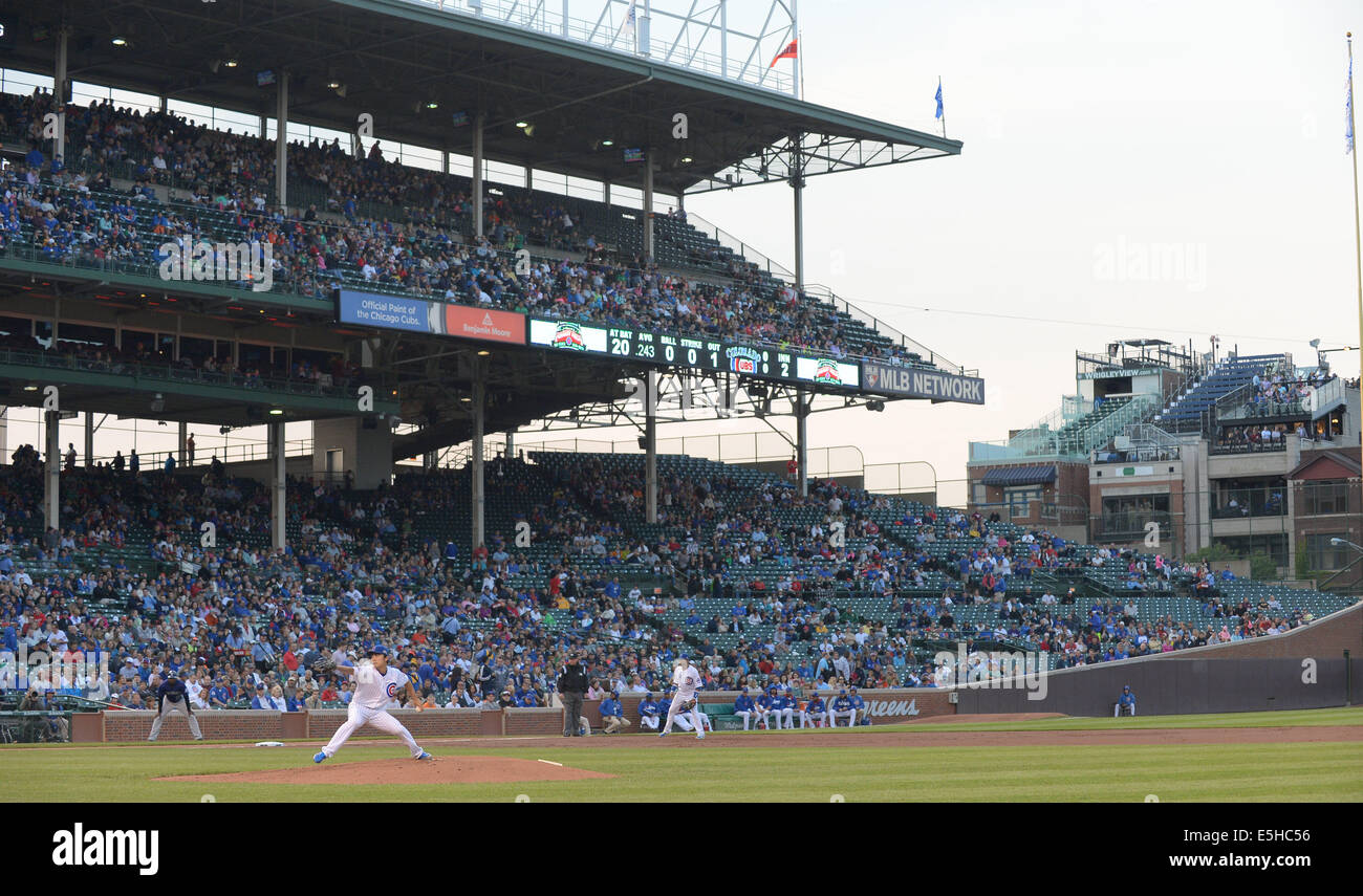 Chicago, USA. The Cubs defeated the Rockies. Tsuyoshi Wada's first ...