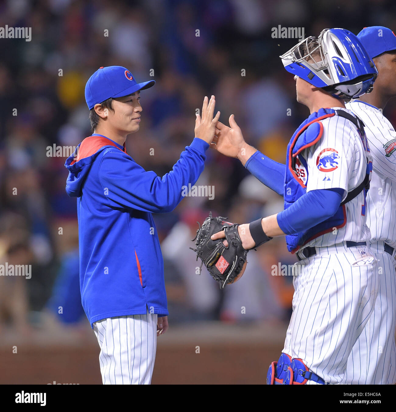 Chicago, USA. The Cubs defeated the Rockies. Tsuyoshi Wada's first ...