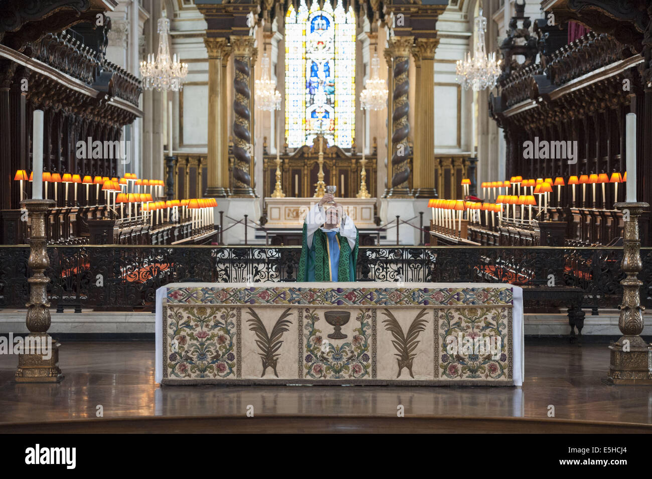 Aug. 1, 2014 - London, London, UK - The newly restored altar frontal ...