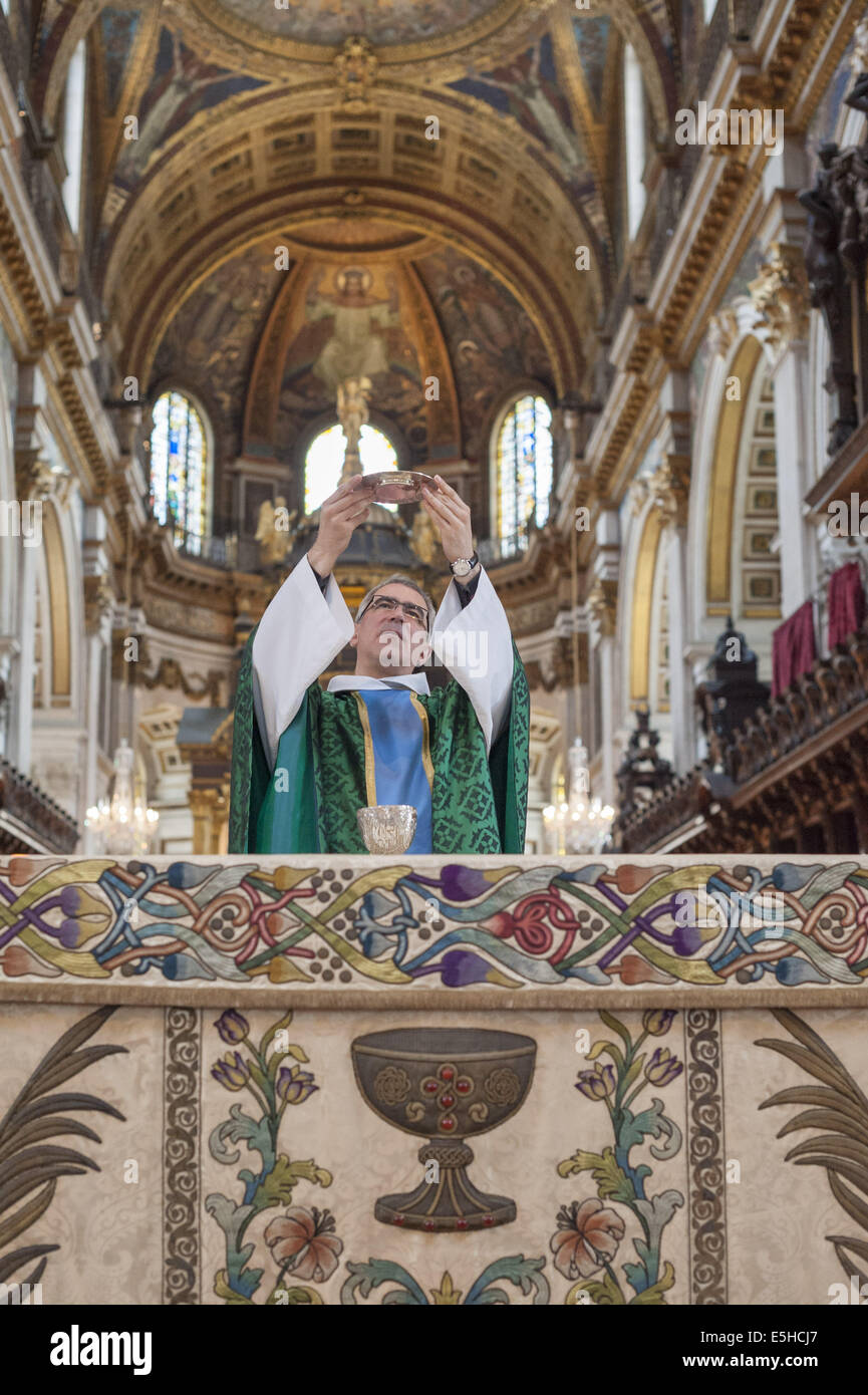 Aug. 1, 2014 - London, London, UK - The newly restored altar frontal ...