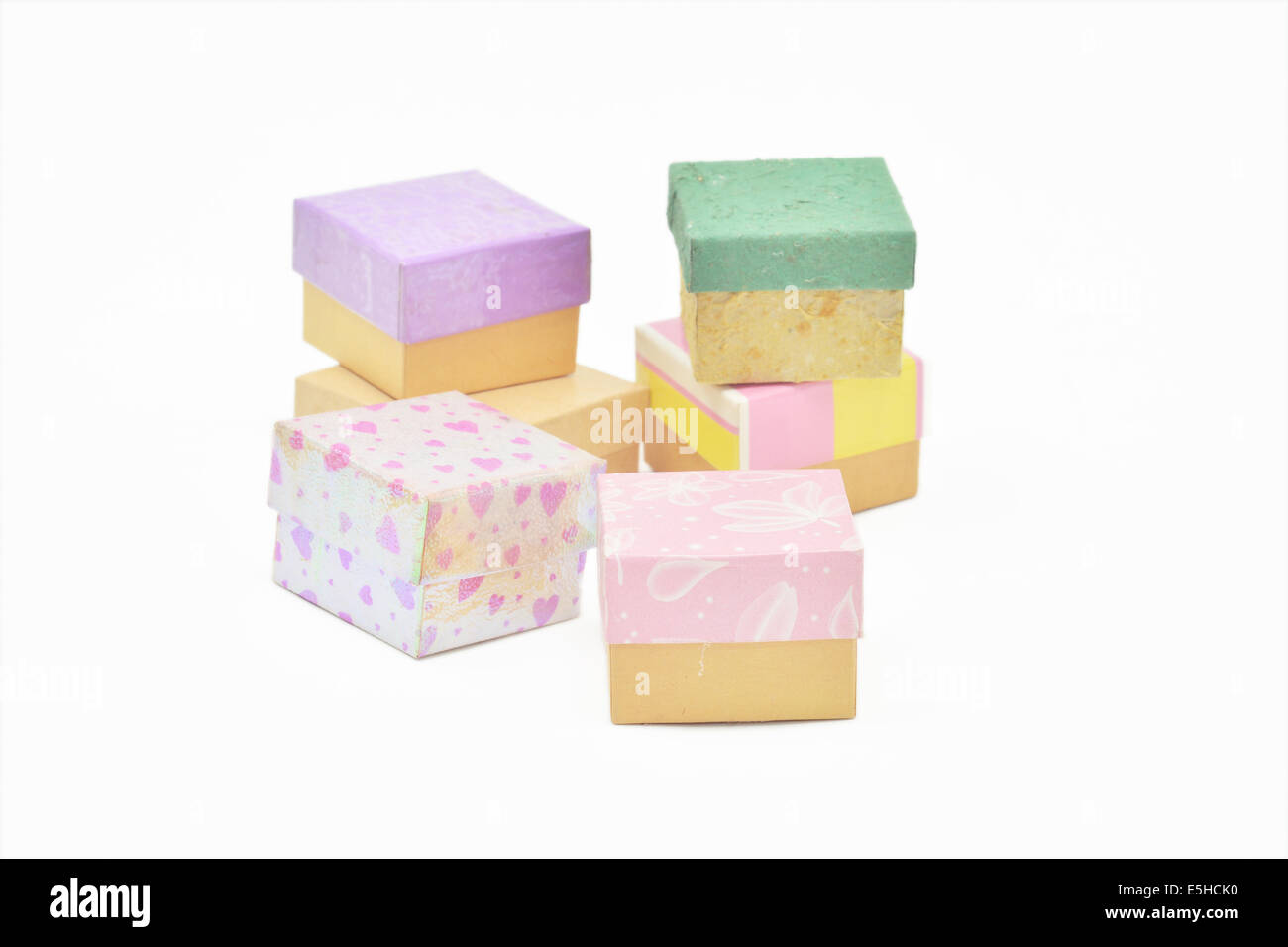 Set of colorful gift box on white background Stock Photo - Alamy