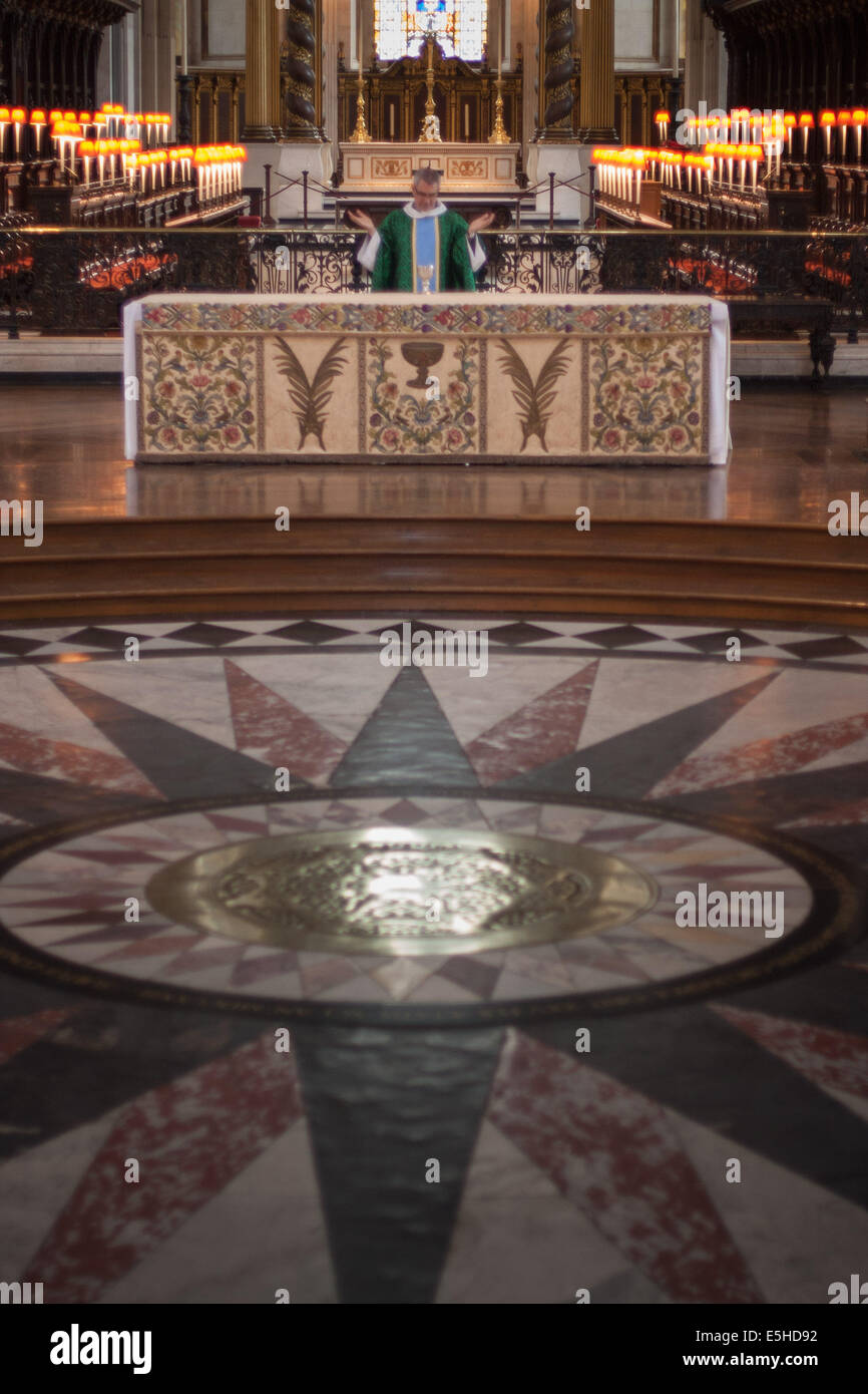 St Paul's Cathedral, London, August 1st 2014. an altar frontal created ...