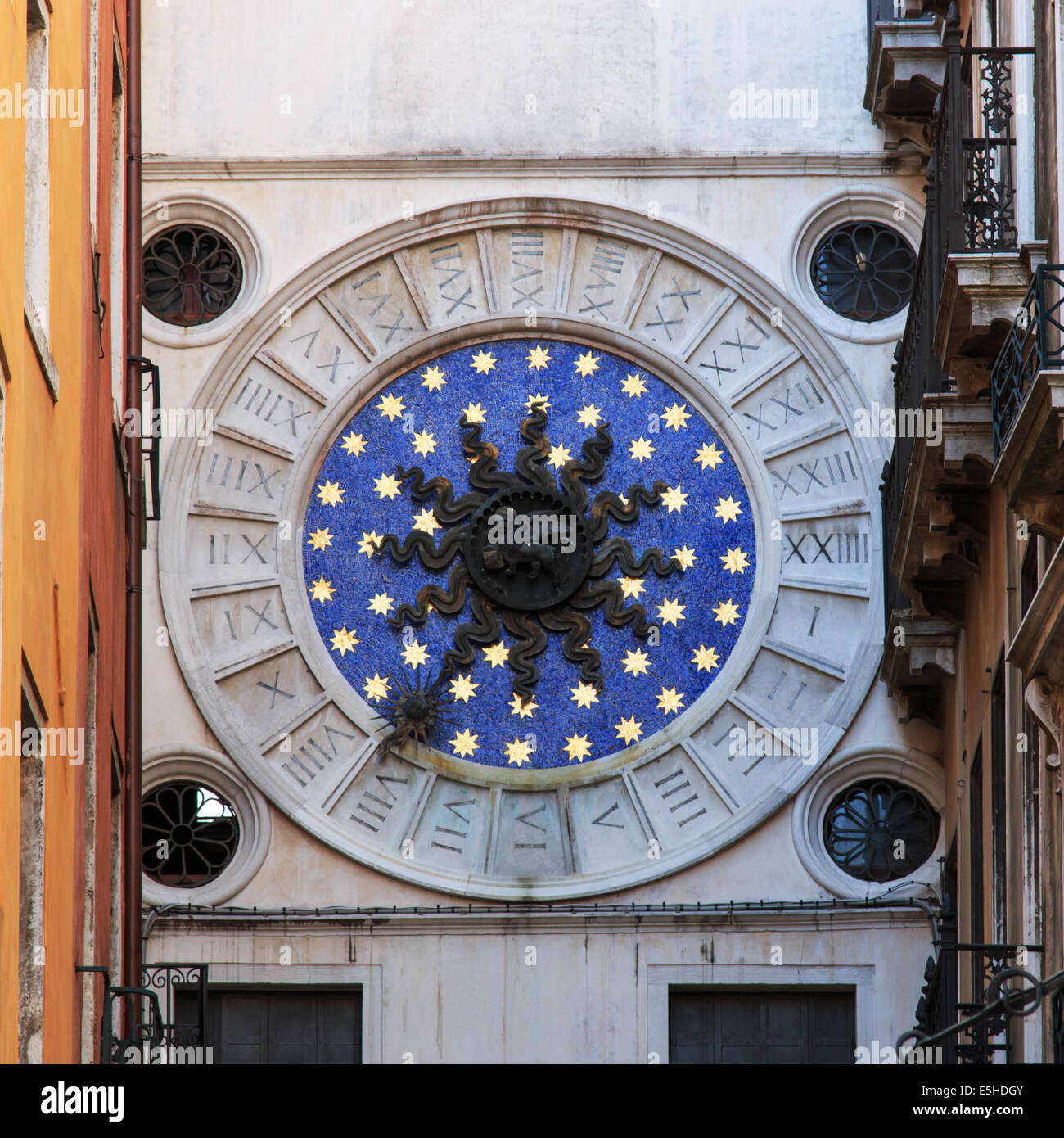 Venice tower clock Stock Photo - Alamy