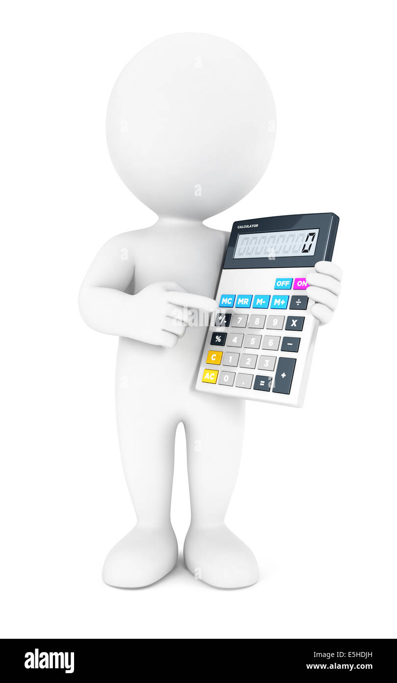 3d white people accountant, isolated white background, 3d image Stock ...