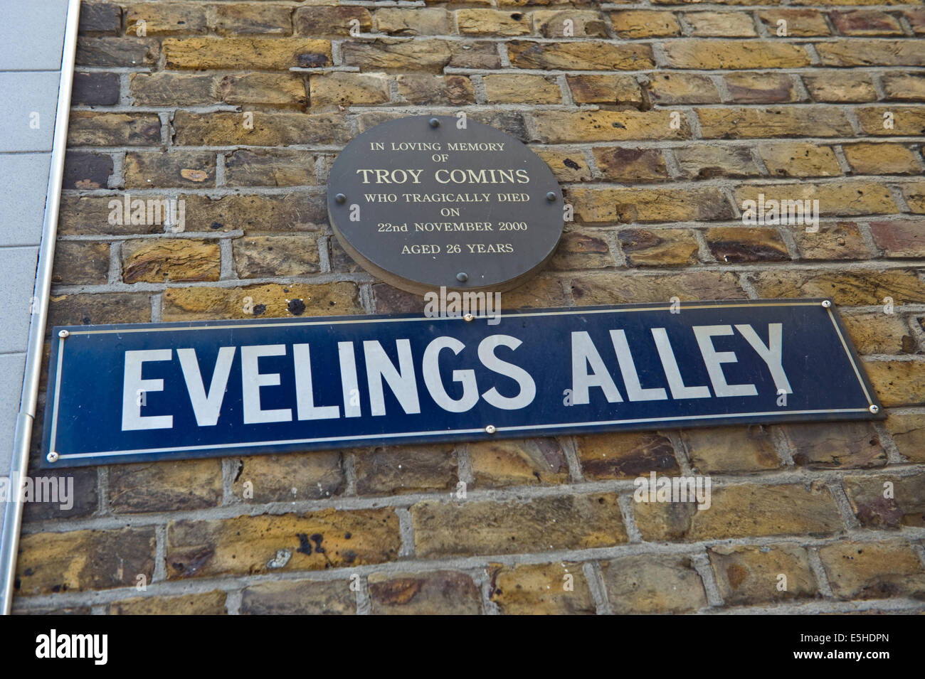EVELINGS ALLEY street sign & memorial plaque in Whitstable Kent England ...