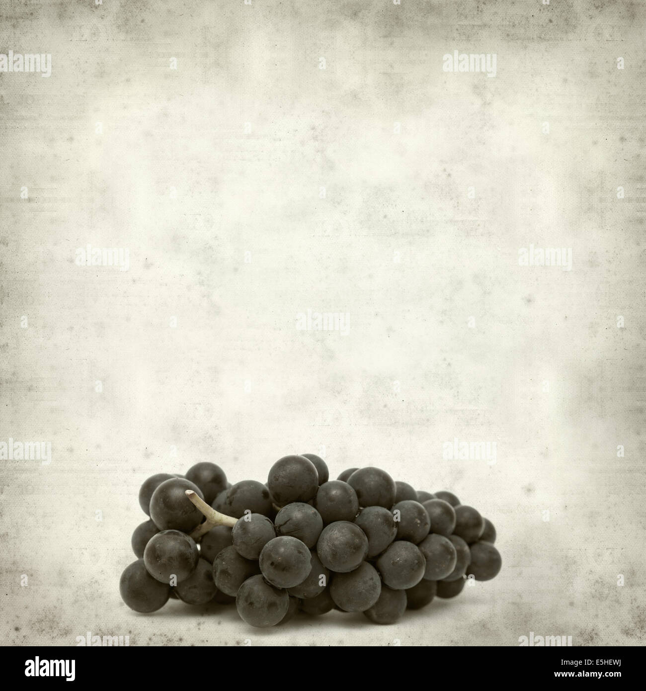 textured old paper background with black grapes Stock Photo - Alamy