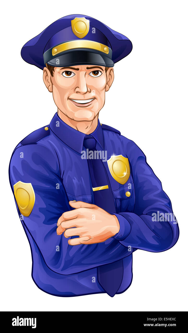 Happy policeman Cut Out Stock Images & Pictures - Alamy