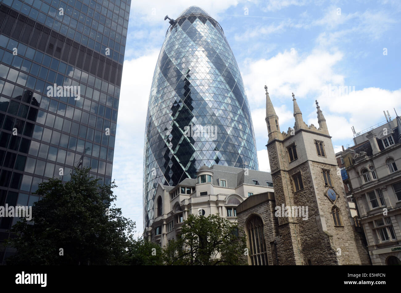 London, UK, 31 July 2014, The Norman Foster designed tower at 30 St ...