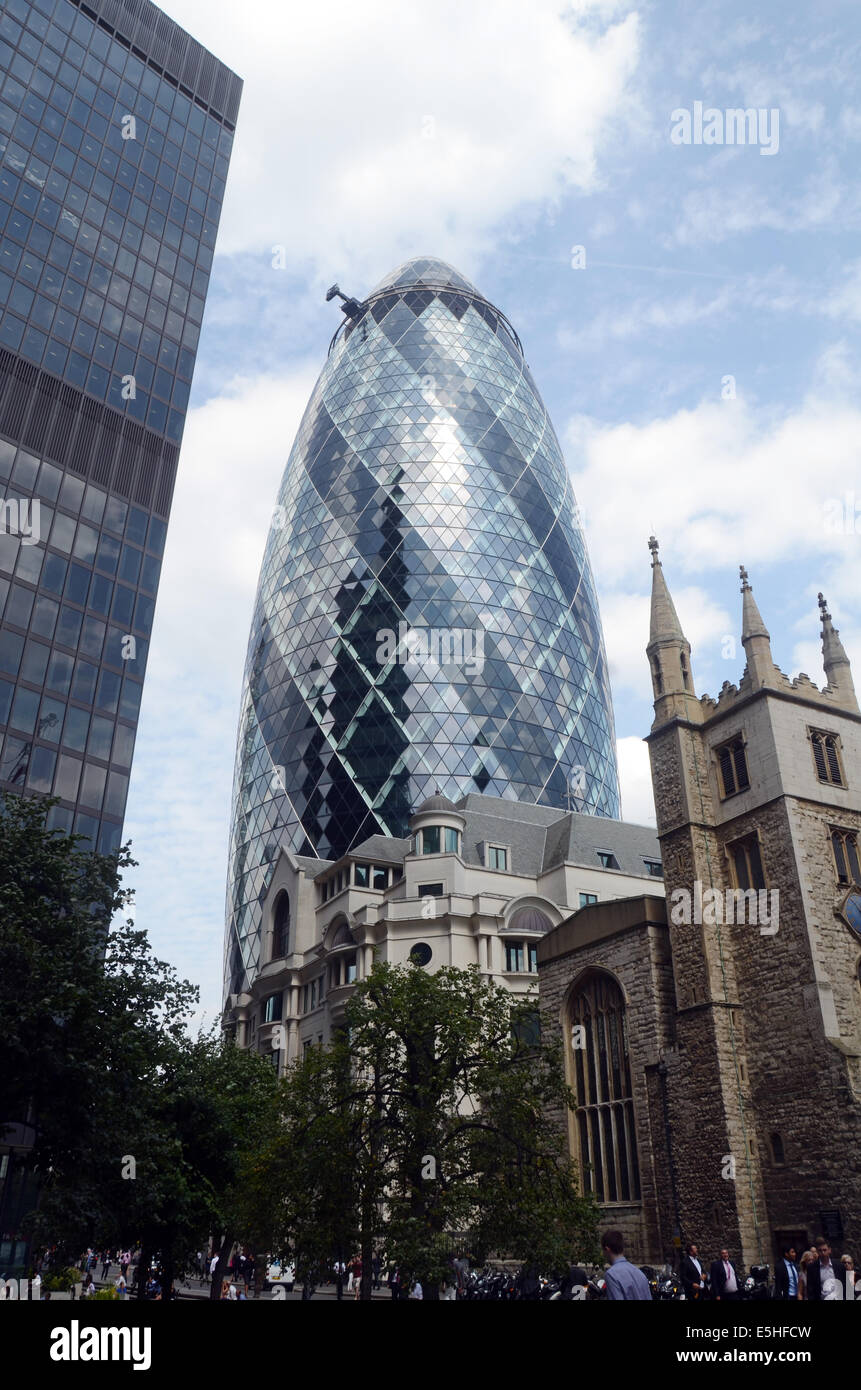 London, UK, 31 July 2014, The Norman Foster designed tower at 30 St ...