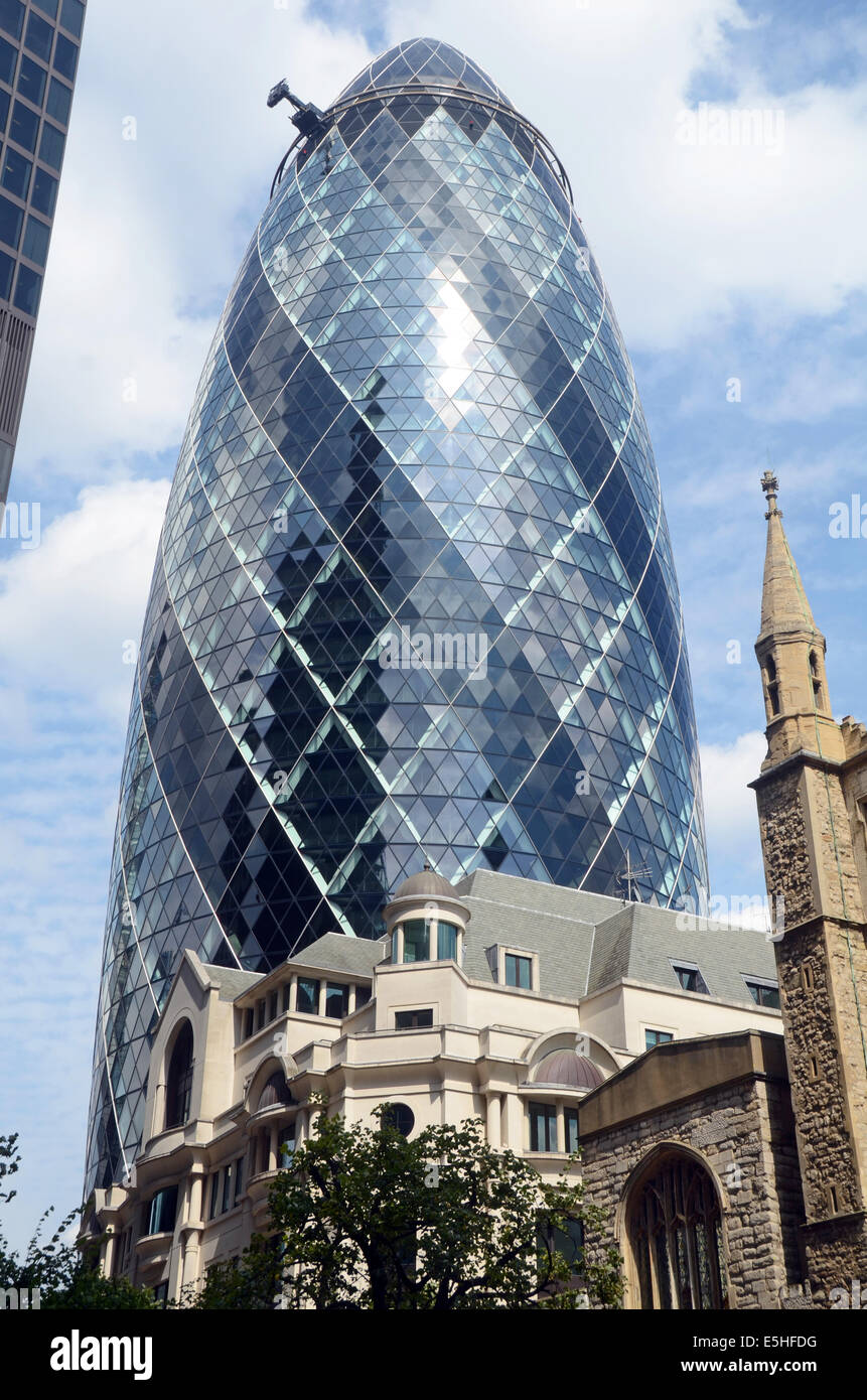 London, UK, 31 July 2014, The Norman Foster designed tower at 30 St ...