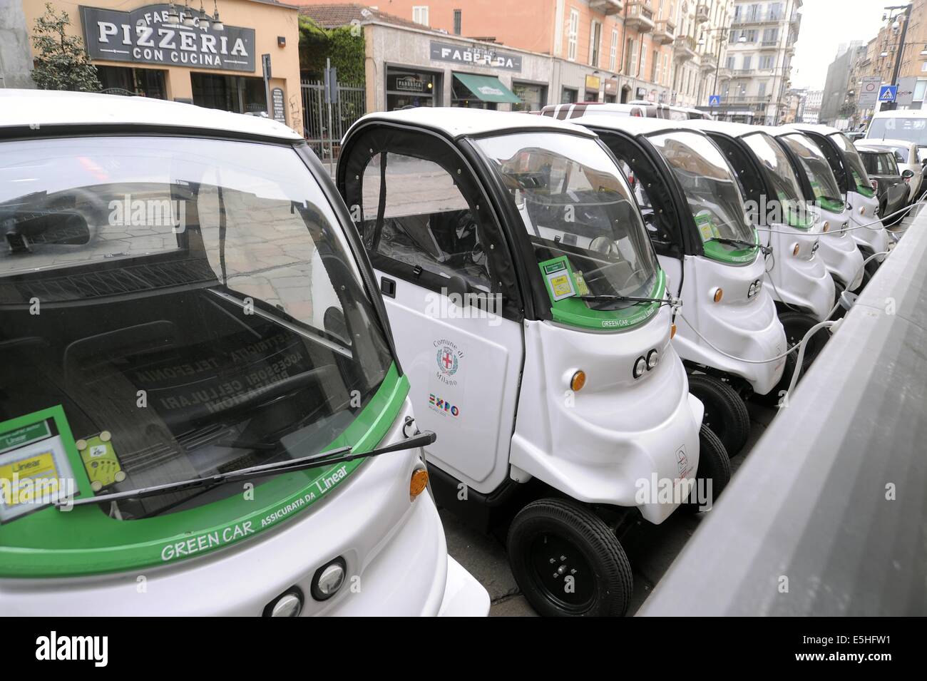 Milan, Italy parking for electric cars to car-sharing Stock Photo - Alamy