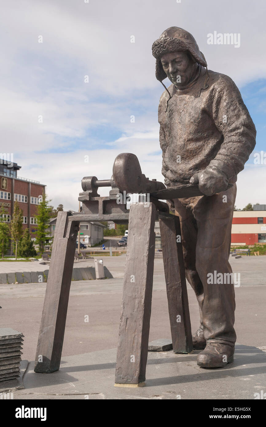 Norway, Finnmark, Alta, Slate worker memorial Stock Photo - Alamy