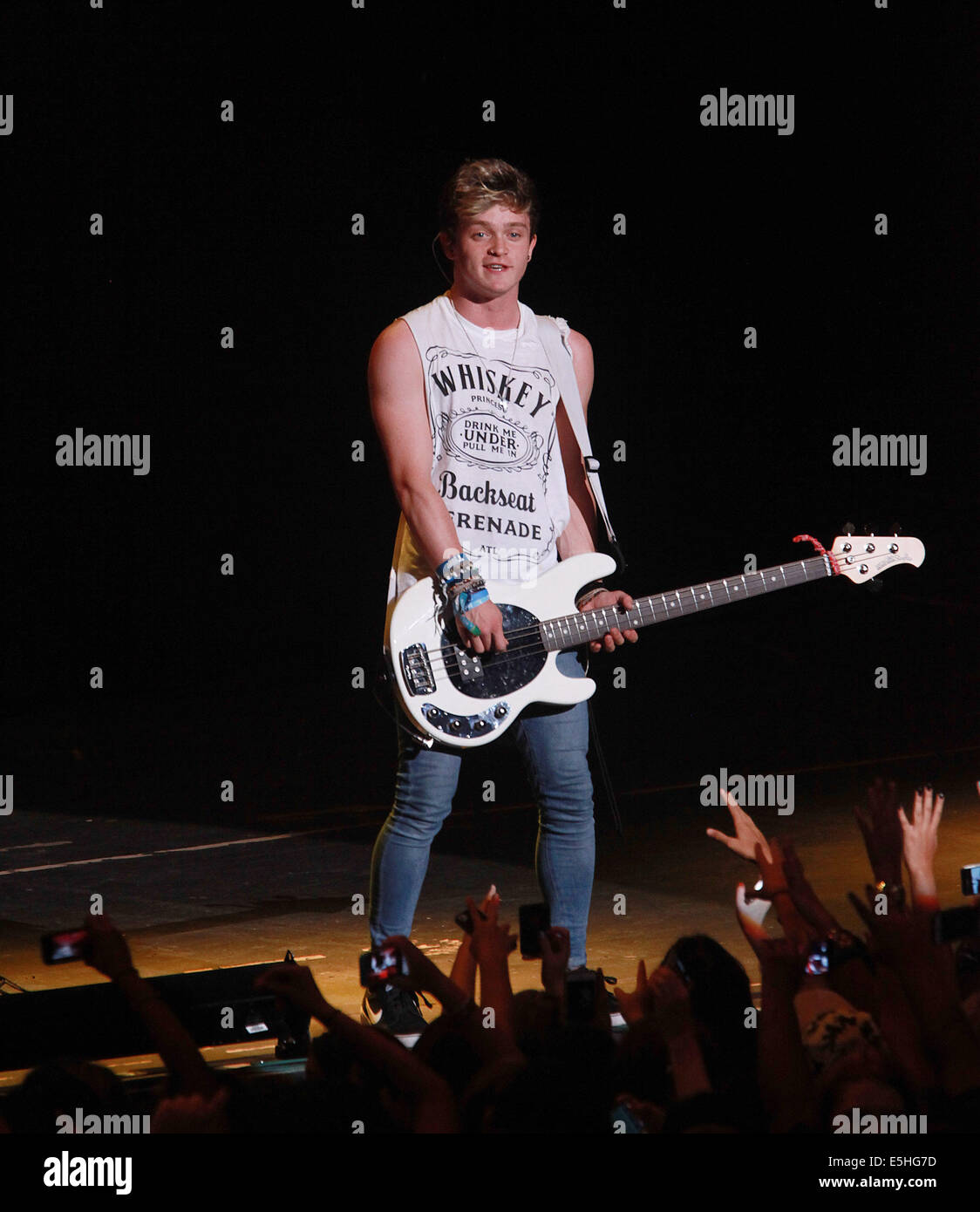 Las Vegas, Nevada, USA. 1st Aug, 2014. Connor Ball bassist of British ...