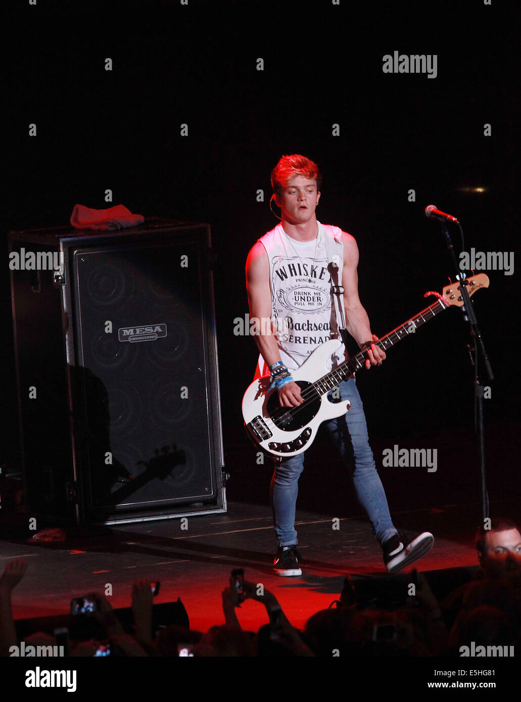 Las Vegas, Nevada, USA. 1st Aug, 2014. Connor Ball bassist of British ...