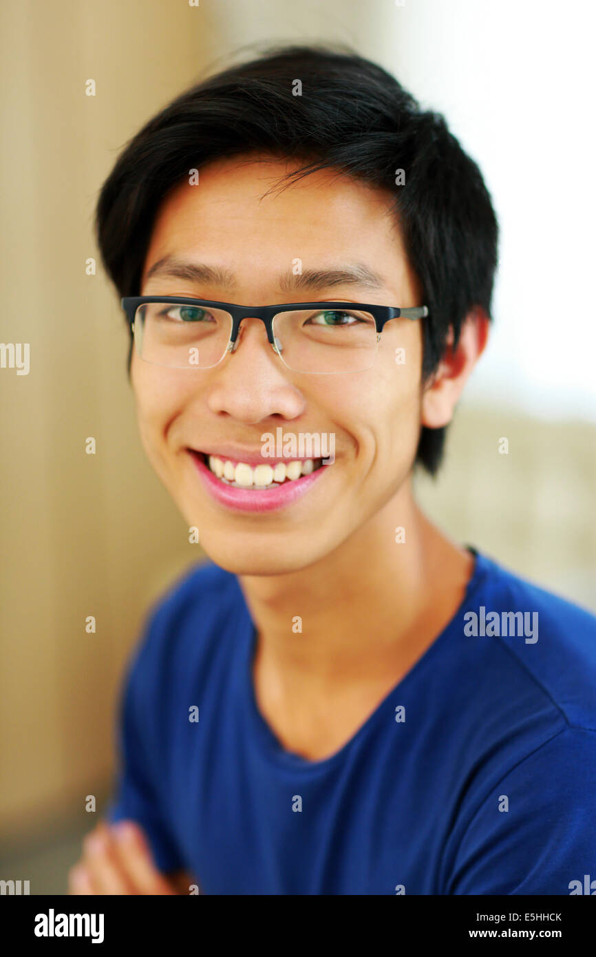 Closeup portrait of a happy asian man Stock Photo - Alamy