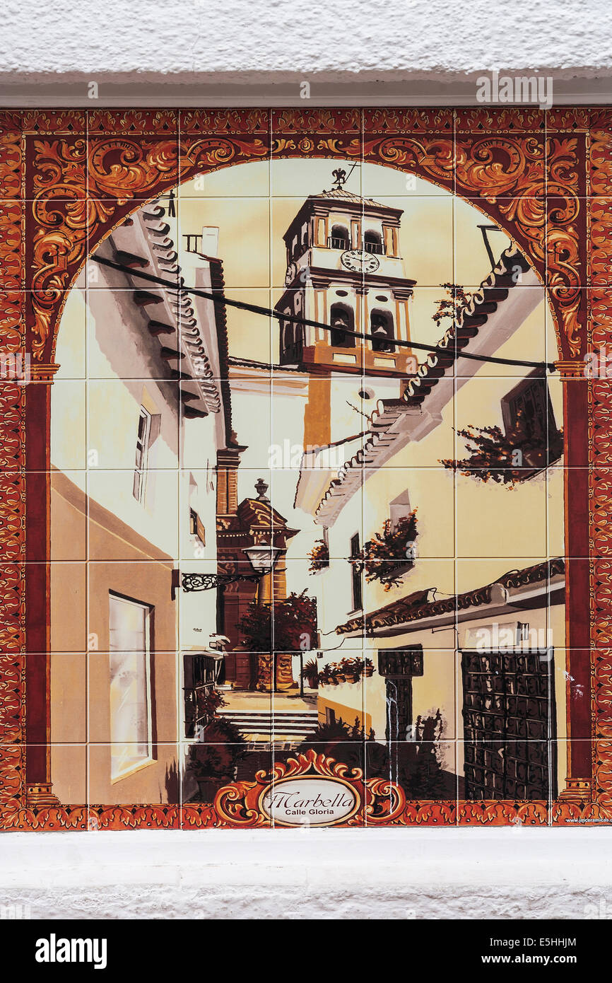 Spain Andalucia, Marbella, Wall tile of old town Stock Photo - Alamy