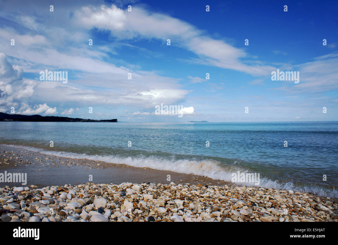 pebbles on beach in Corfu Island, Greece Stock Photo - Alamy