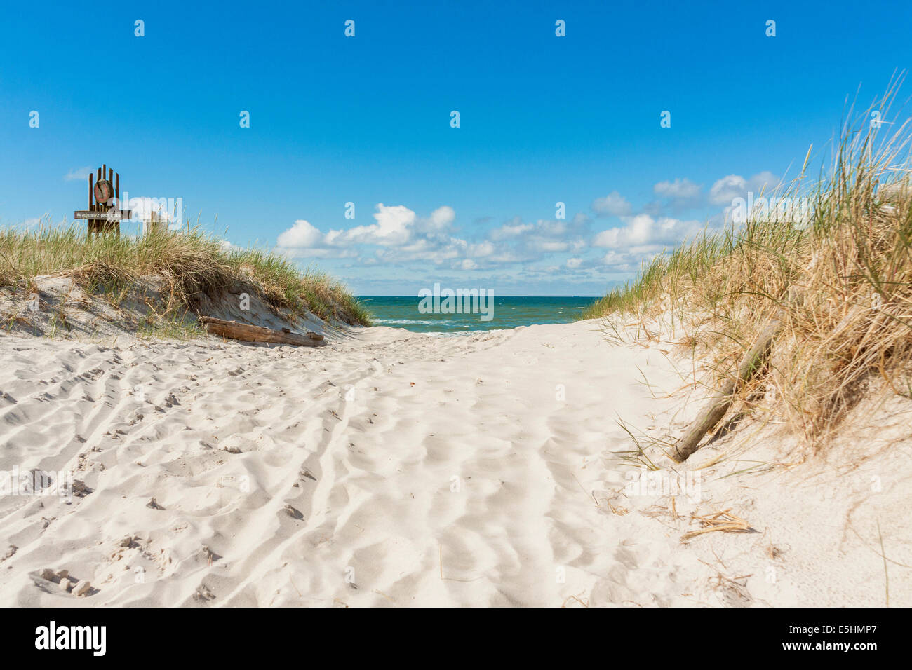 Beach entrance and sand dunes in Bialogora, Poland Stock Photo - Alamy
