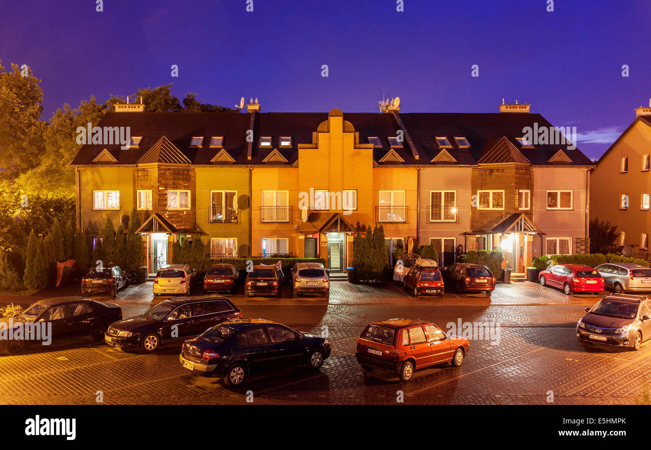 Housing estate at night, Poland Stock Photo - Alamy