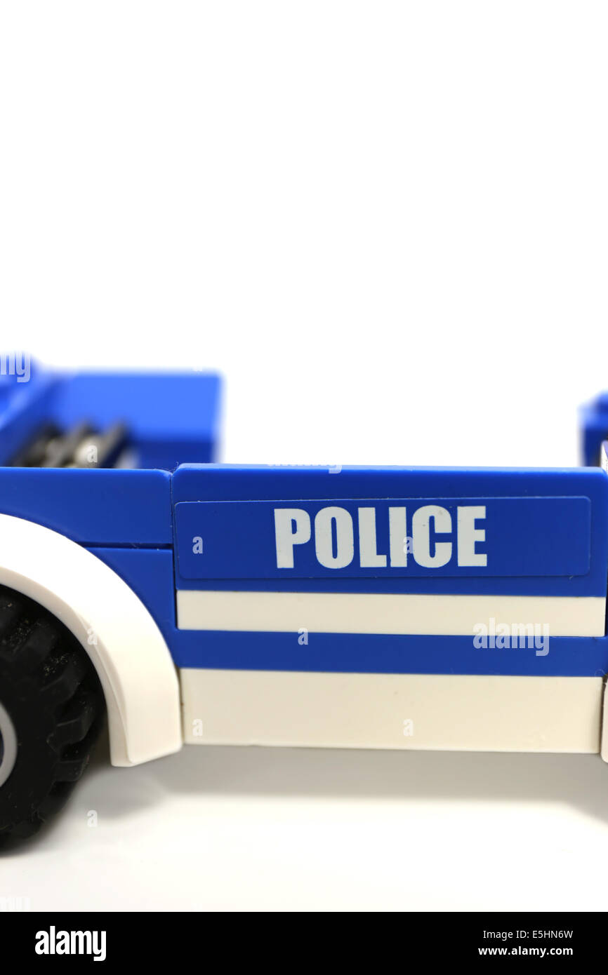 Plastic police car Stock Photo - Alamy