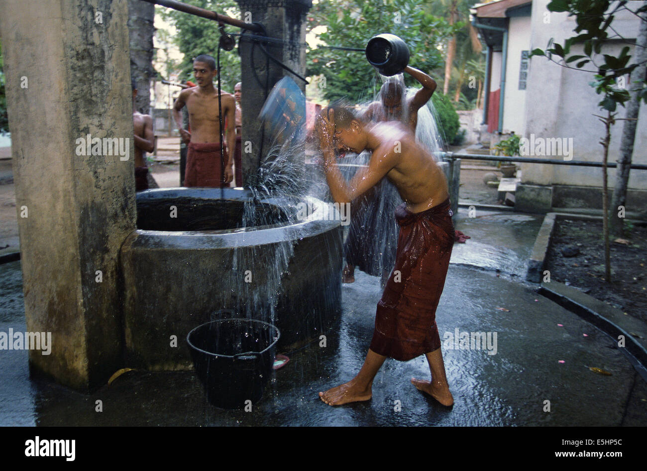 Buddhist monks in the monastery of Toungoo in Myanmar (Burma Stock ...