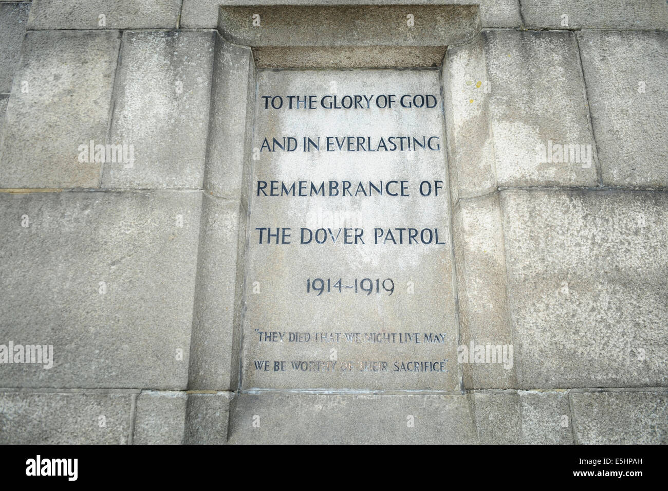 White Cliffs of Dover, Kent, UK. 1st Aug, 2014. A monument to The Dover ...