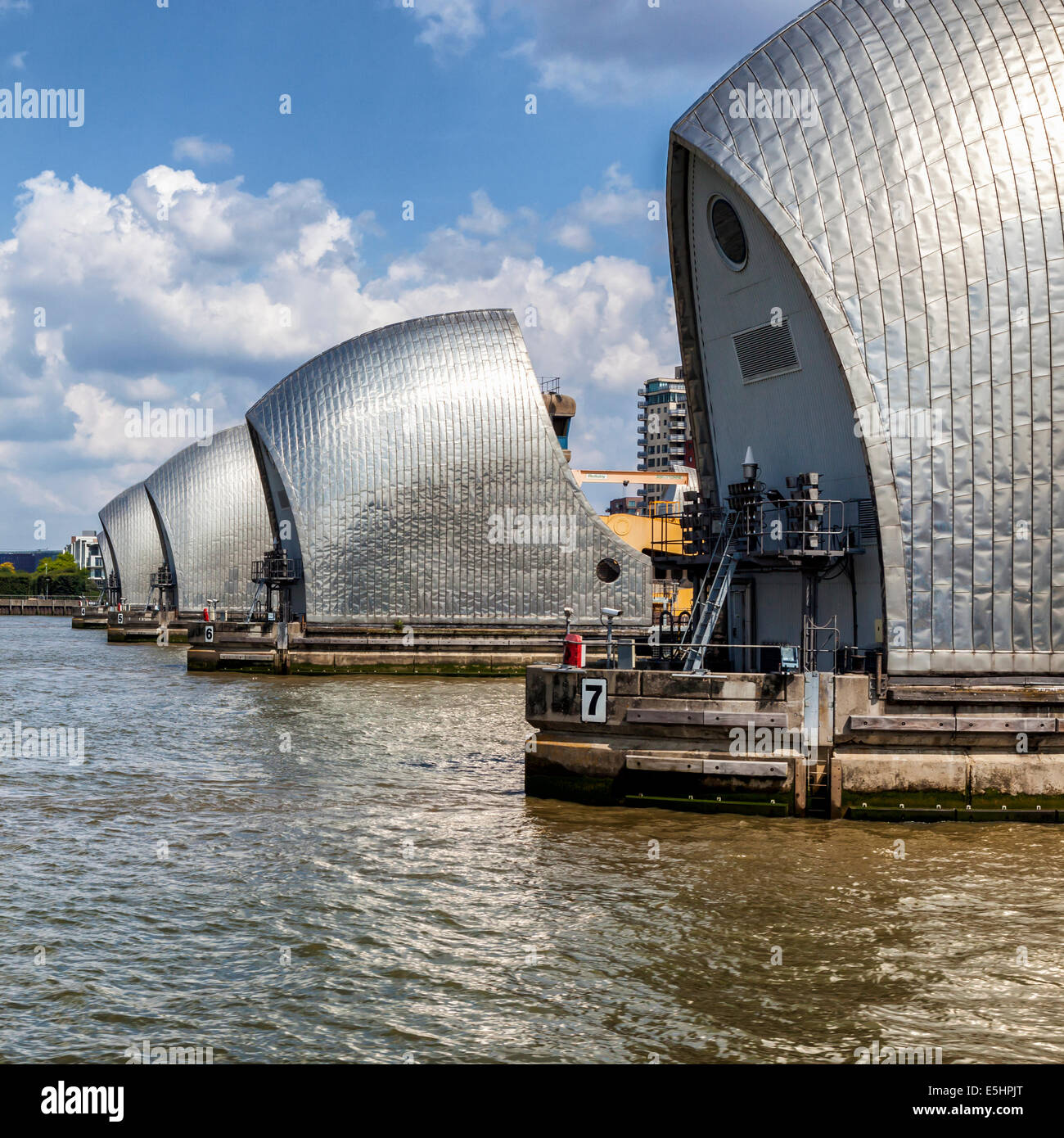 Thames Barrier, River Thames, London - stops flooding and defends the ...