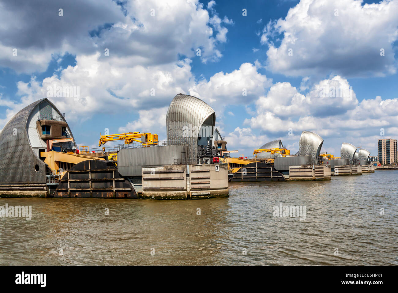 Thames Barrier, London, England. Giant flood defence preventing flood ...