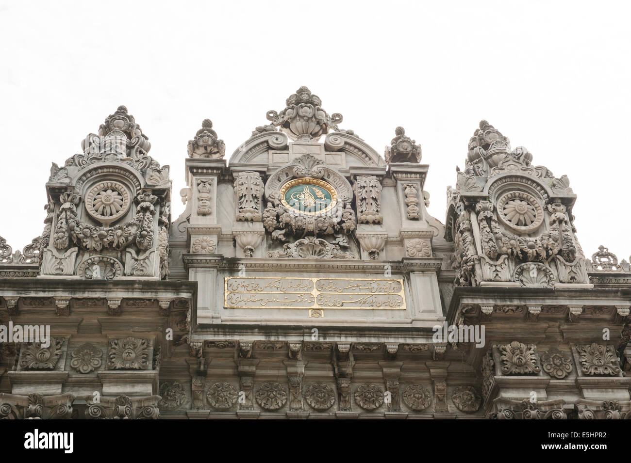Detail of Ottoman architecture at Imperial Gate in Dolmabahce Palace ...