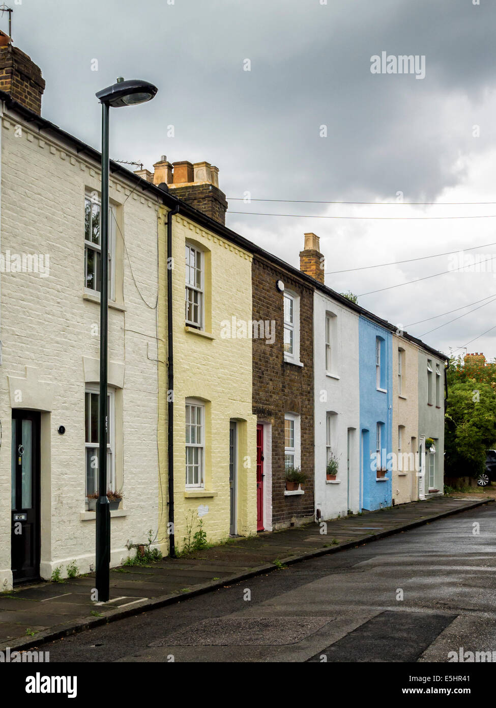 Typical Victorian Terraced cottages with different coloured paint in ...