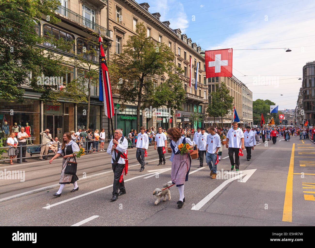 Zurich, Switzerland - 1 August, 2014: the traditional Swiss National ...