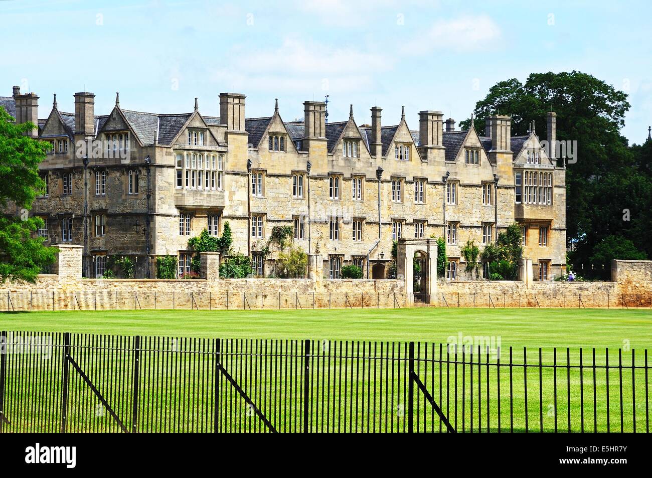 View of Merton College seen across Merton field, Oxford, Oxfordshire ...