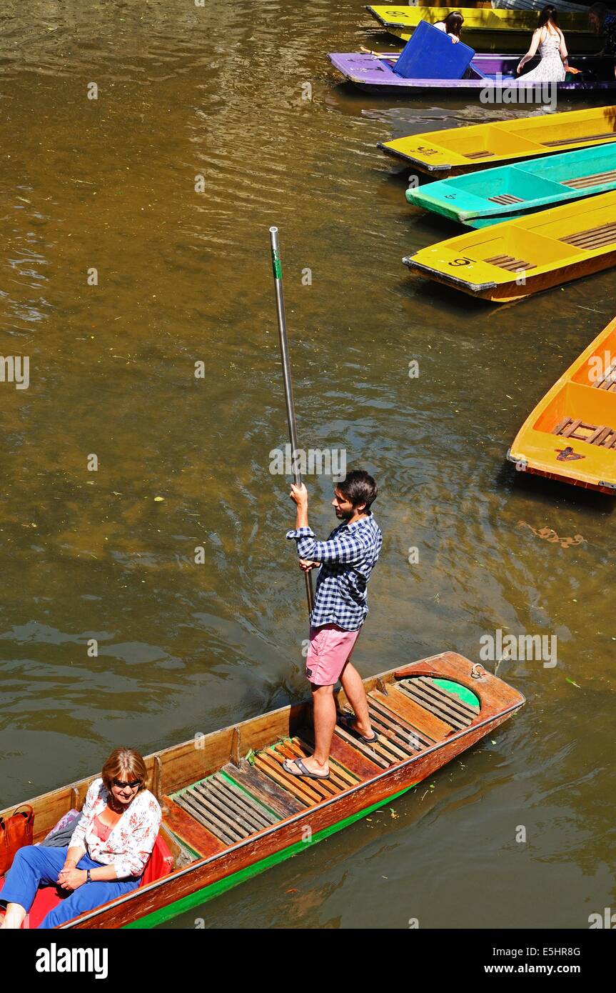 Punts on river Cherwell, Oxford, Oxfordshire, England, UK, Western ...