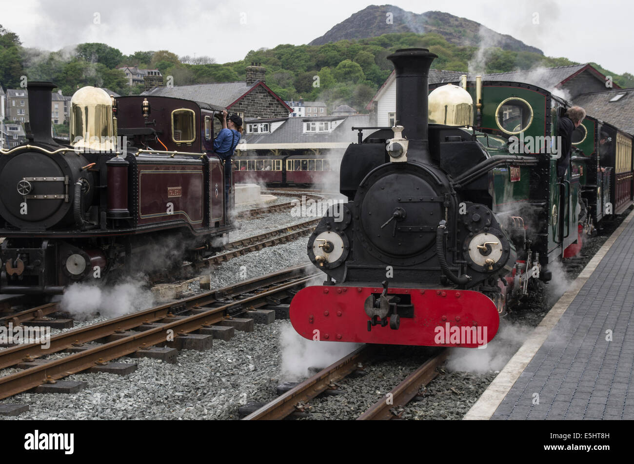 Ffestiniog Railway steam locomotives "Blanche" and "Taliesin" and ...