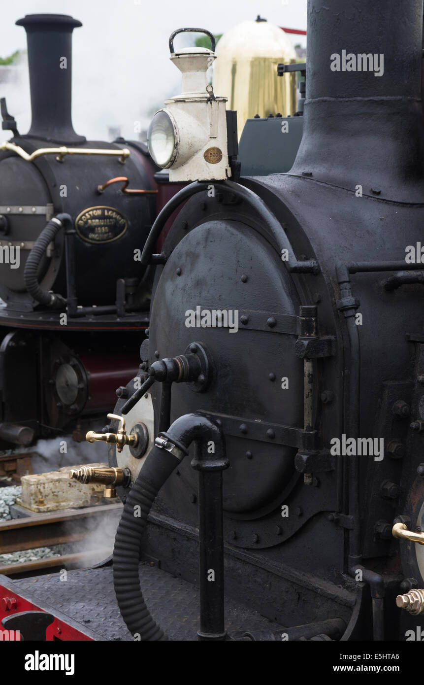 Ffestiniog Railway steam locomotive "Blanche" and "Taliesin" at Porthmadog Harbour Station Stock ...