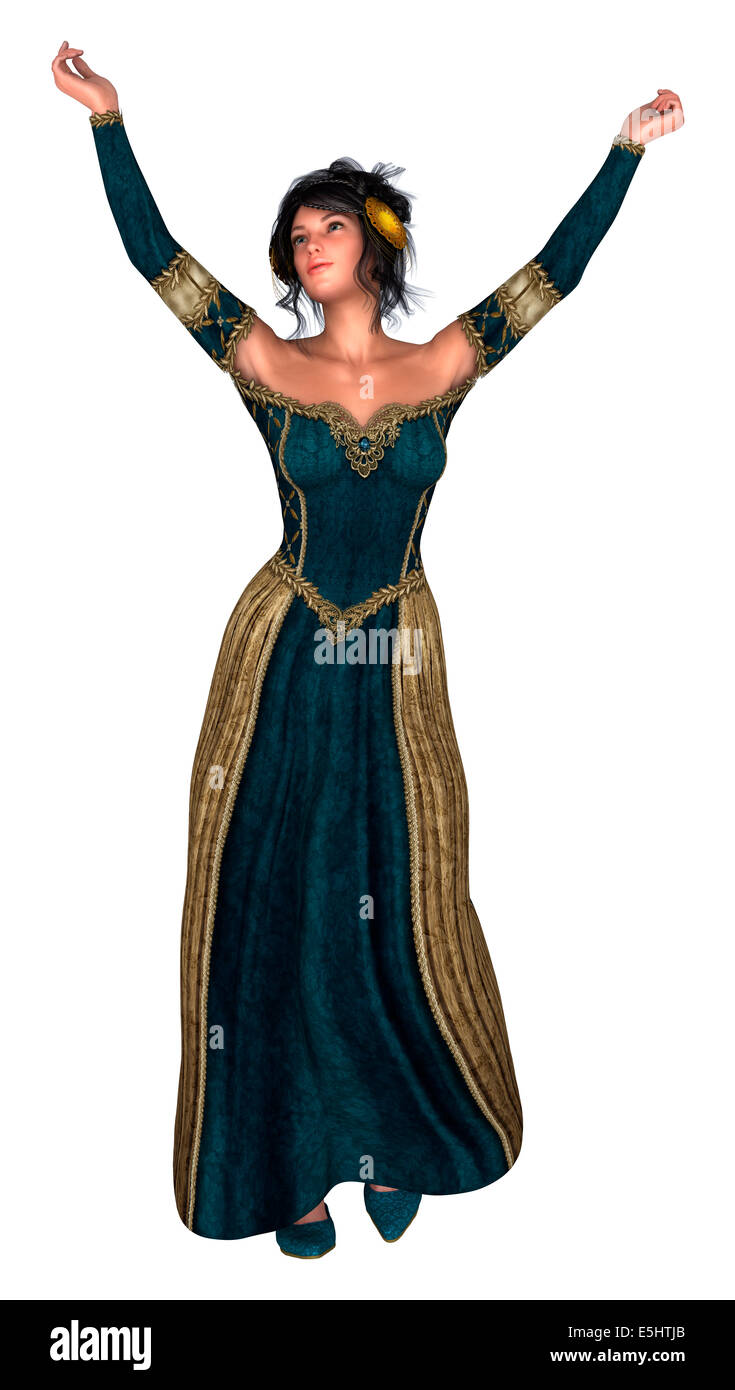 3D digital render of a beautiful fairy tale princess isolated on white ...