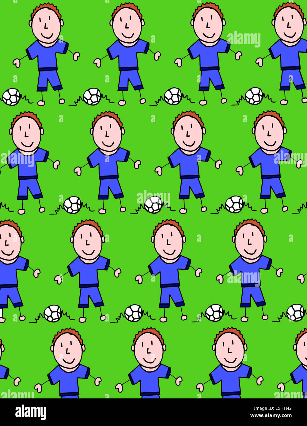 Illustration of symmetrical footballer patterned wallpaper Stock Photo ...