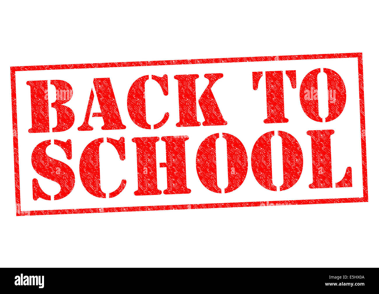 BACK TO SCHOOL red rubber Stamp over a white background Stock Photo - Alamy