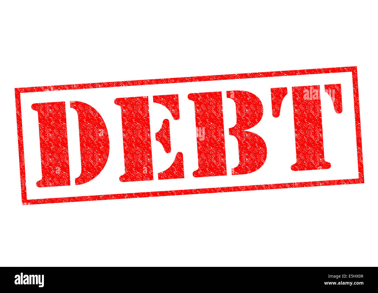 DEBT red Rubber Stamp over a white background Stock Photo - Alamy