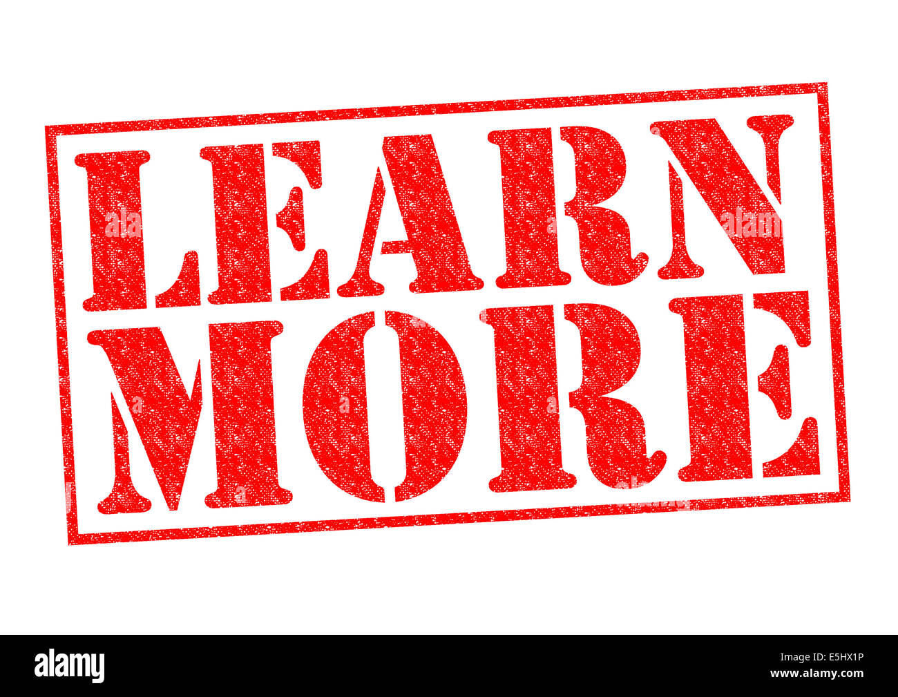 LEARN MORE red Rubber Stamp over a white background Stock Photo - Alamy