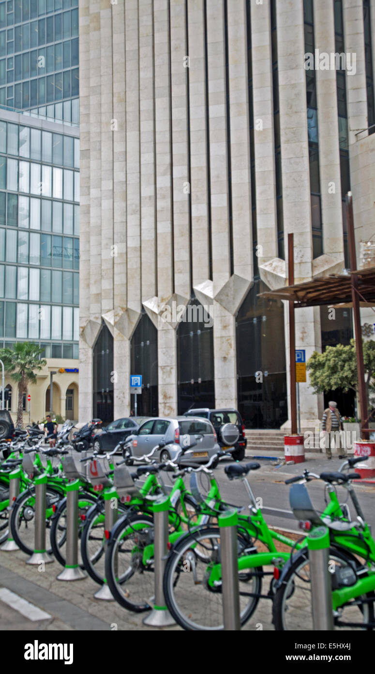 Bicycle rental stand in city centre, Tel Aviv, Israel Stock Photo - Alamy