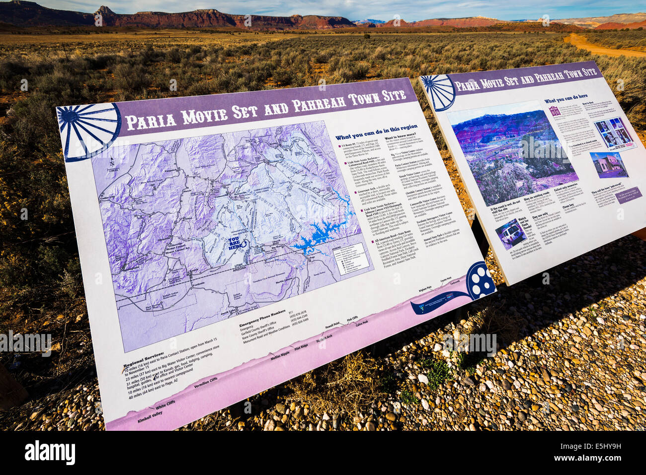 Interpretive display at the Paria movie set and Pahreah town site ...