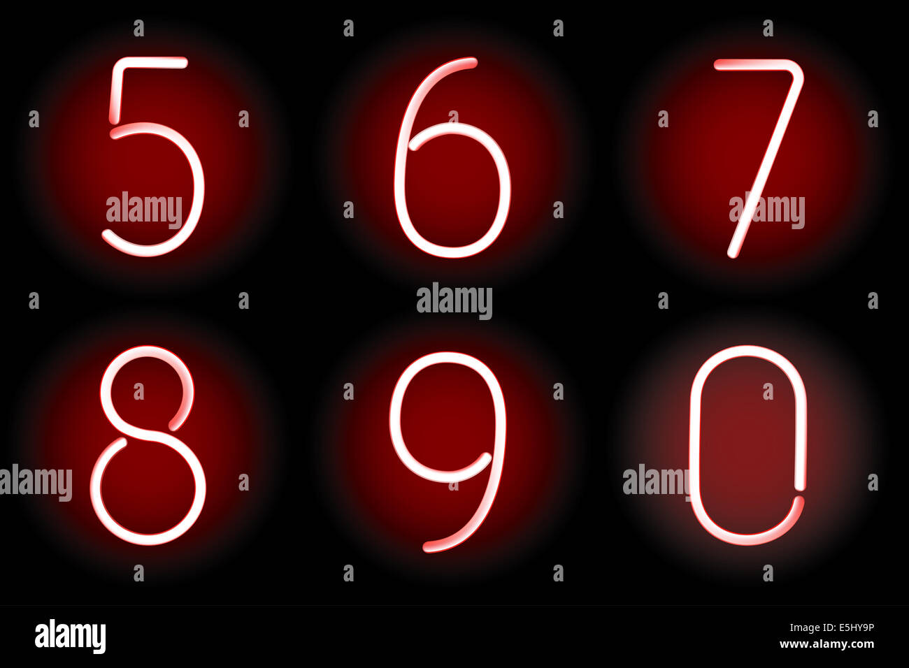 Neon numbers. Vector Stock Photo - Alamy