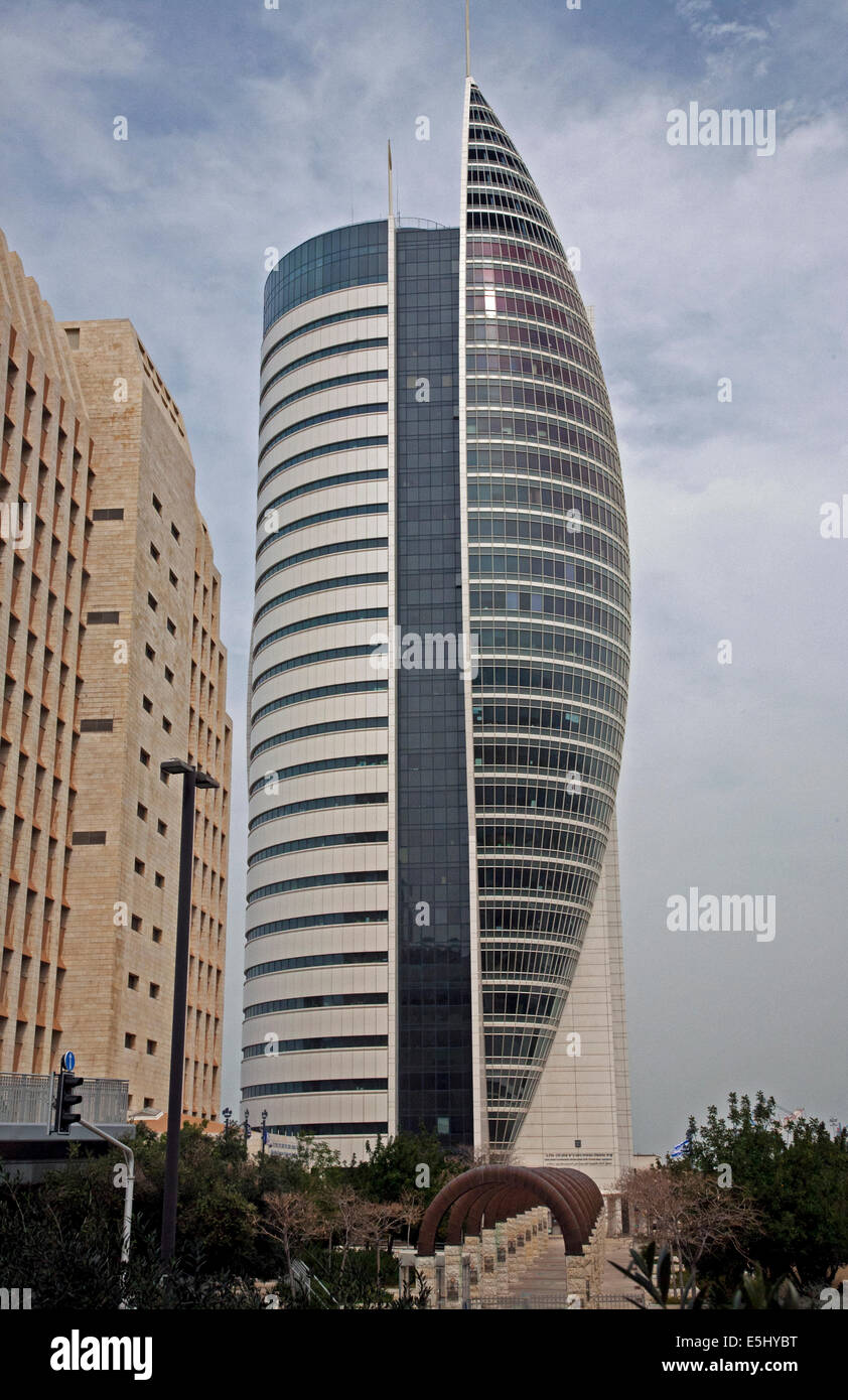 The Sail Tower, part of Haifa's District Government Center, Haifa ...