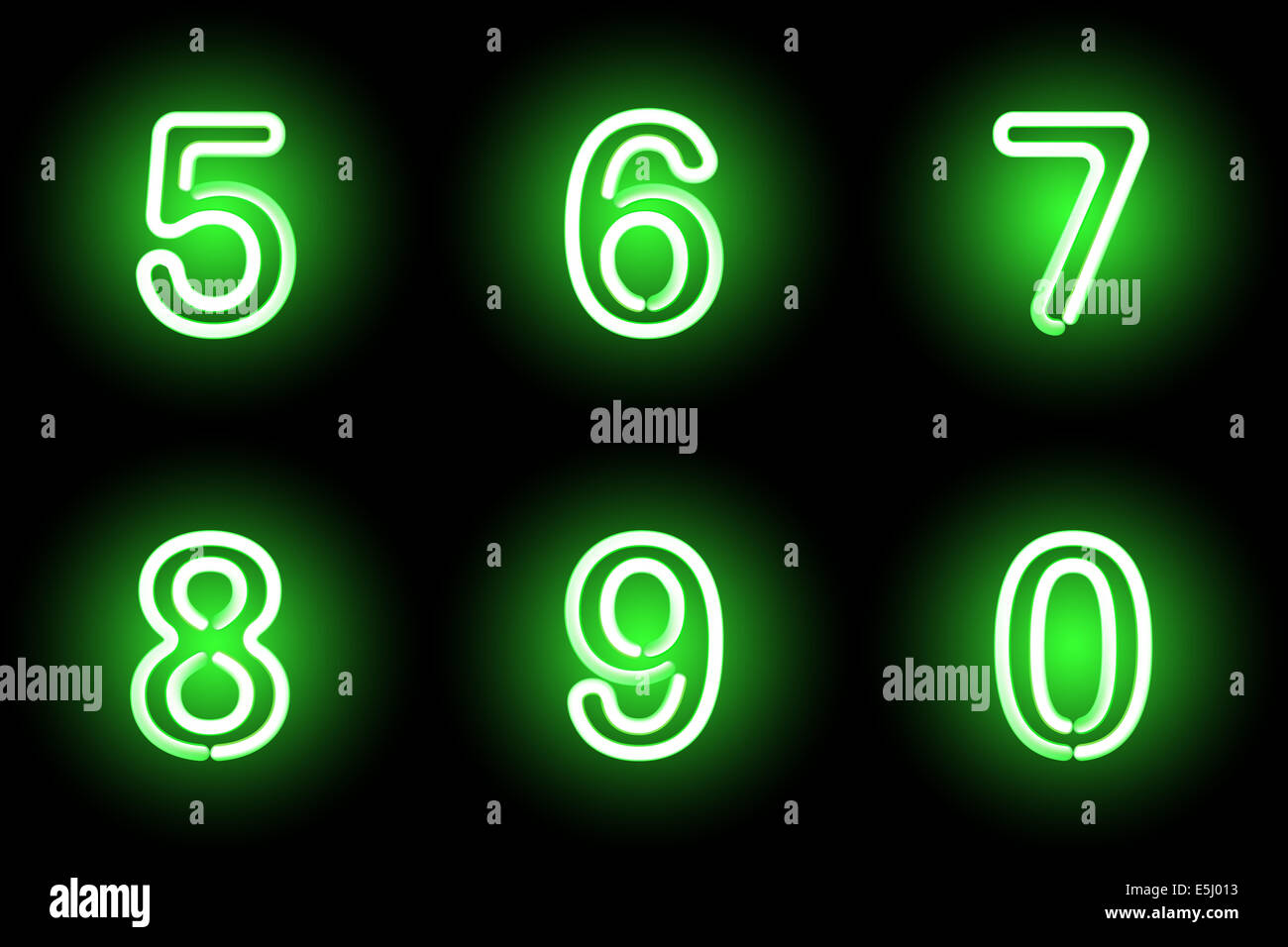 Neon numbers. Vector Stock Photo - Alamy